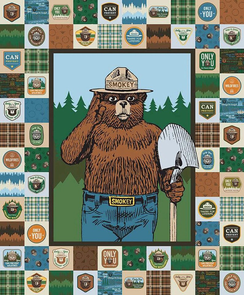 Only You Can Prevent Forest Fires, Riley Blake Designs, C14645-brown ...