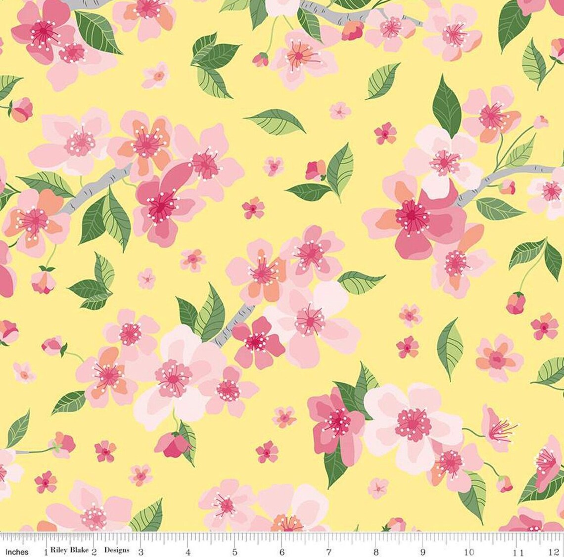 Orchard by Jill Finley, Main Floral-lemon, C13150 ,riley Blake Designs ...