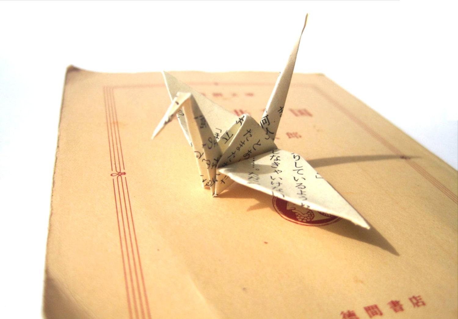 Japanese Vintage Book Origami Crane 50 Paper Cranes Made | Etsy