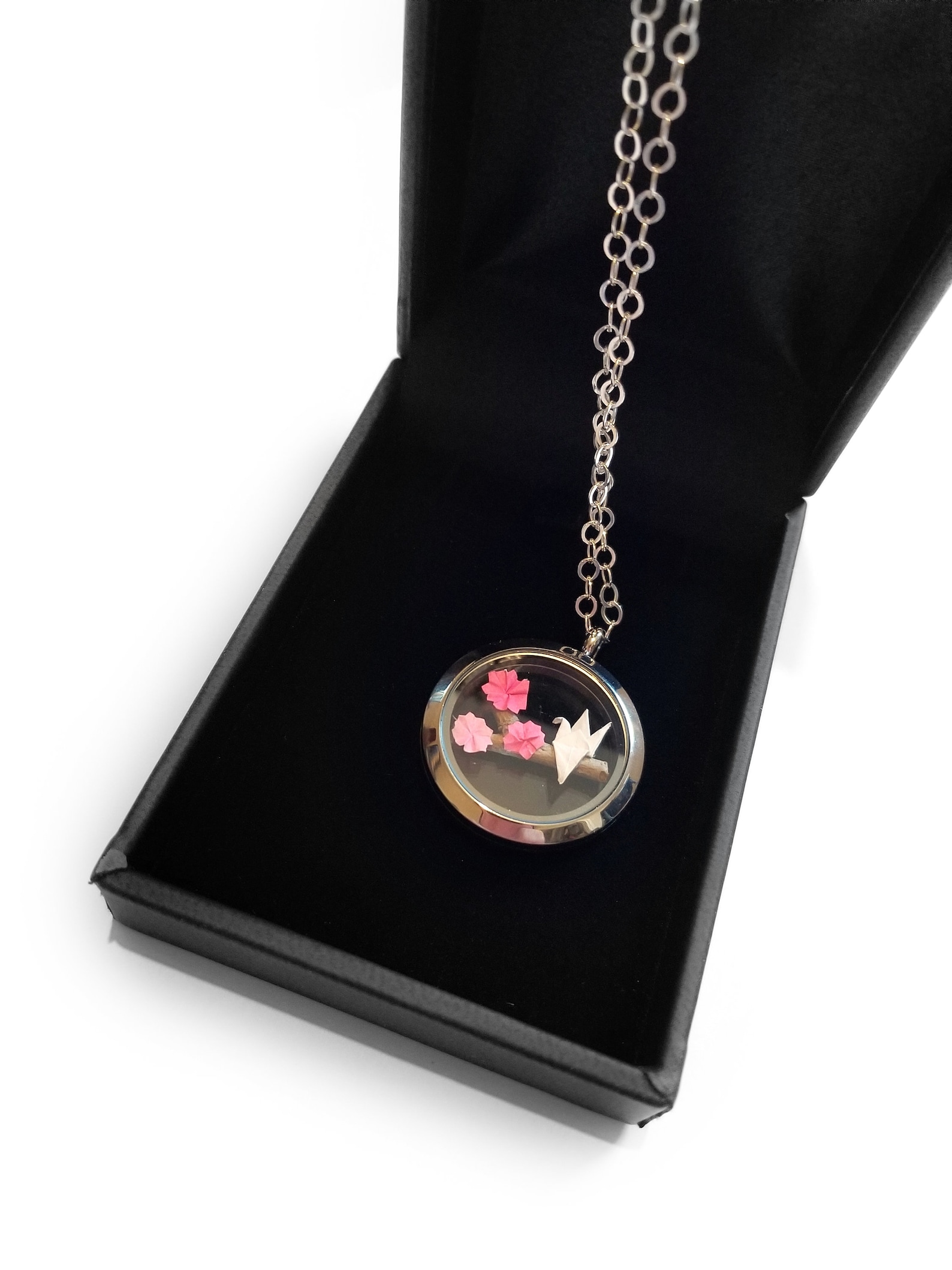 Cherry Blossom Necklace Sakura Jewelry Floating Locket | Etsy