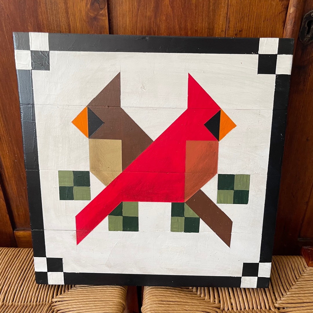 Pair of Cardinals Barn Quilt on Wood 14 X 14 - Etsy