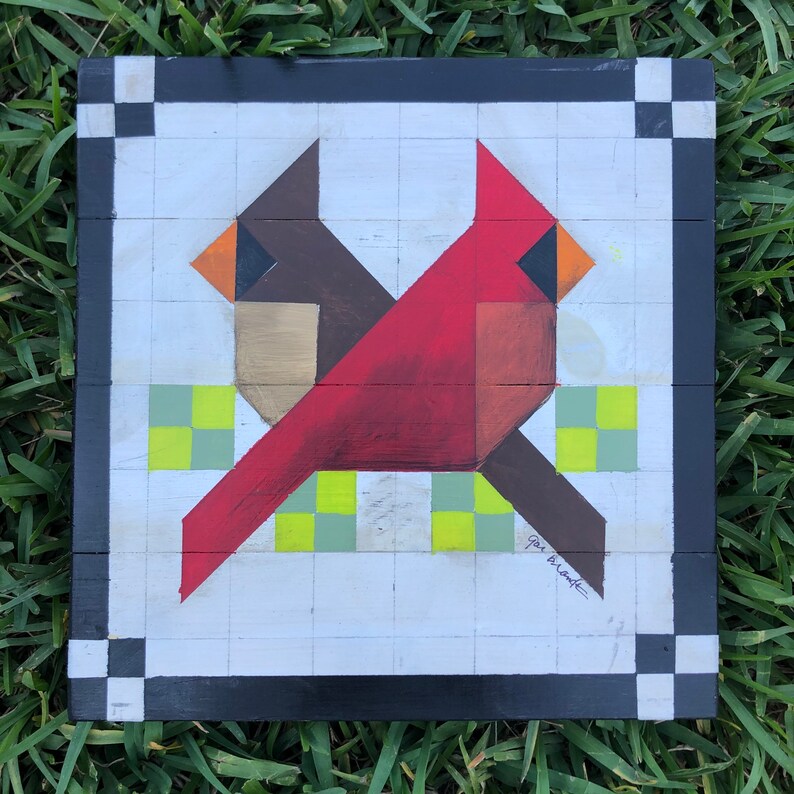 Pair of Cardinals Barn Quilt Free Shipping 11 x 11 | Etsy