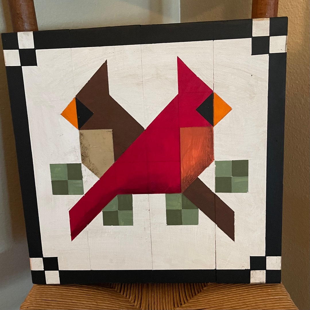 Pair of Cardinals Barn Quilt on Wood 14 X 14 - Etsy