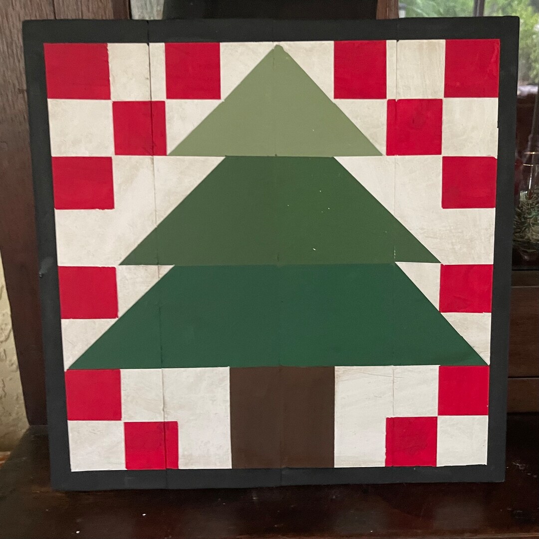 Holiday Tree Barn Quilt - Etsy