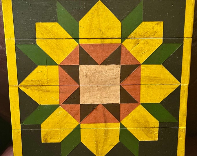 Sunflower Barn Quilt on Wood - Etsy