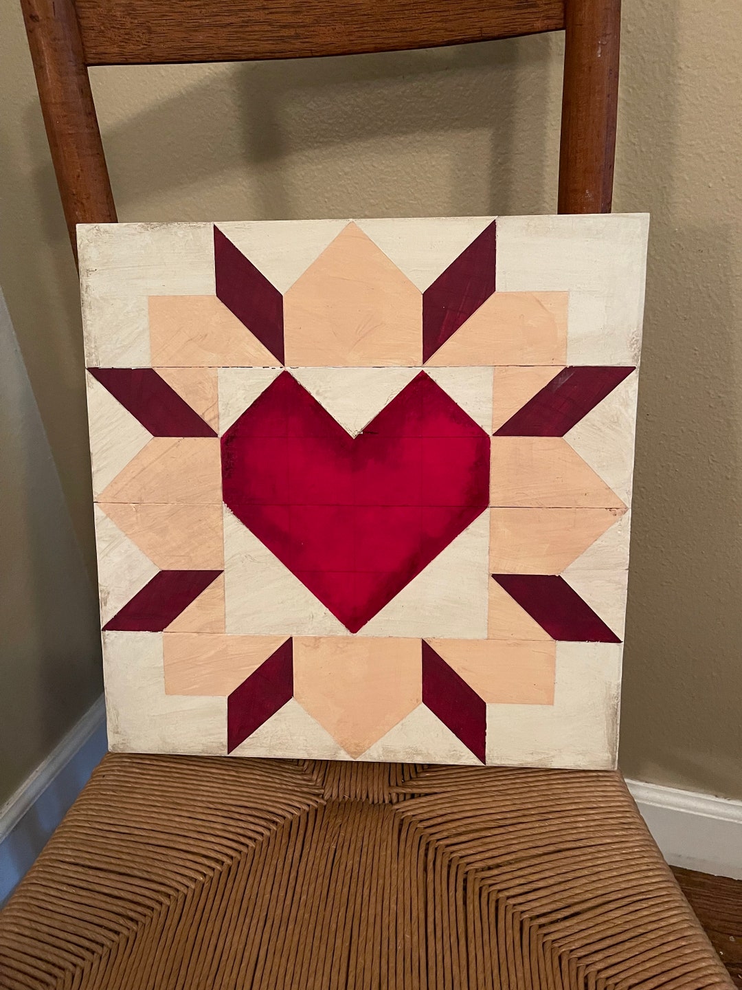 Valentines Heart Barn Quilt Hand Painted Acrylic - Etsy