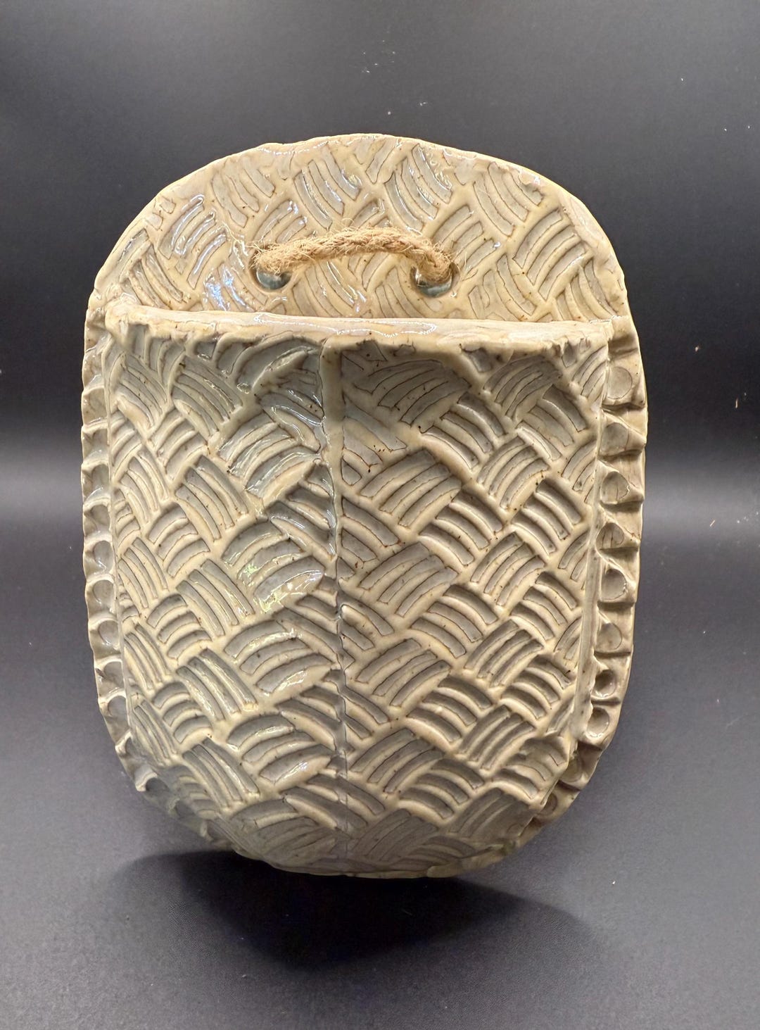 Stoneware Basket Wall Pocket Pottery - Etsy