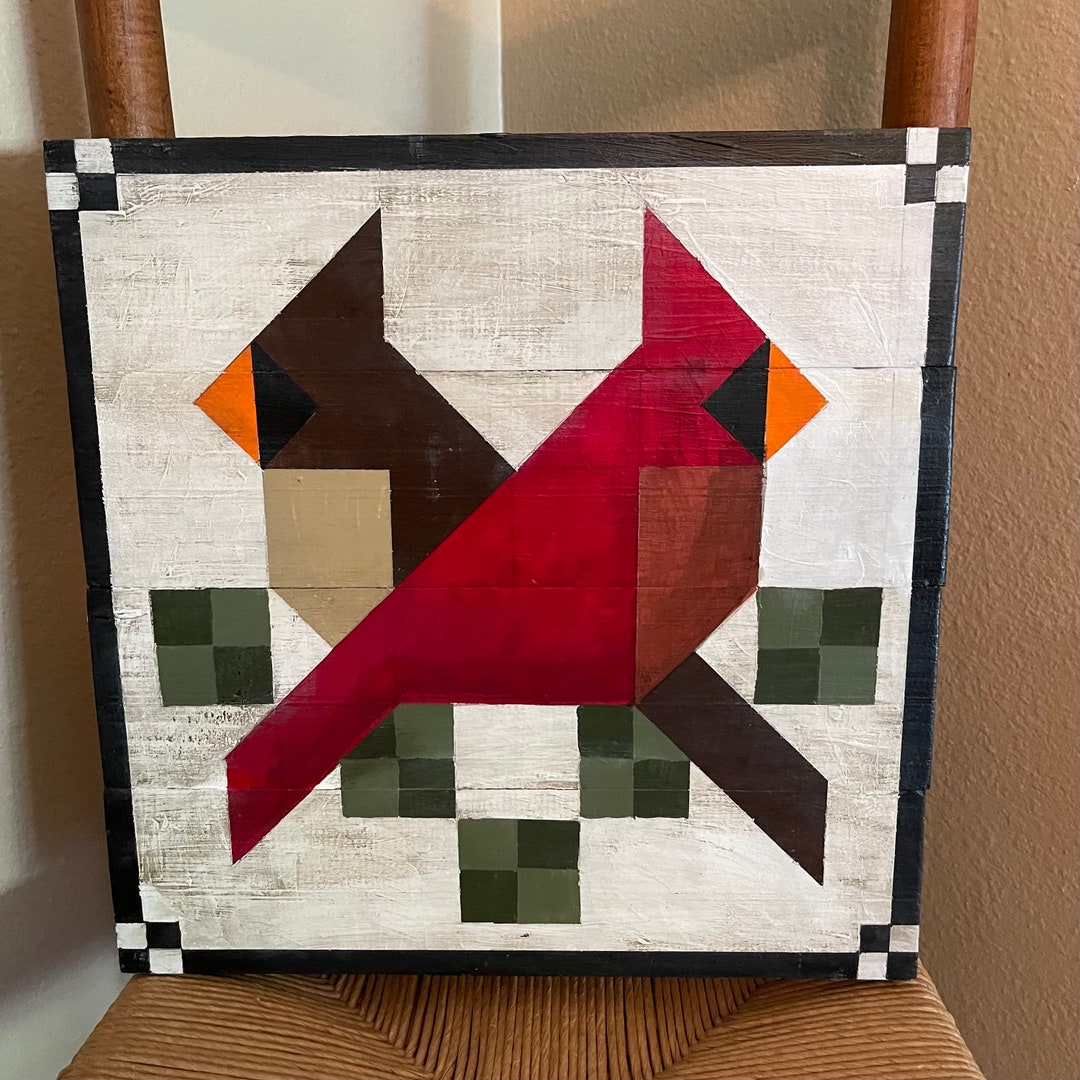 Pair of Cardinals Barn Quilt on Wood 14 X 14 - Etsy