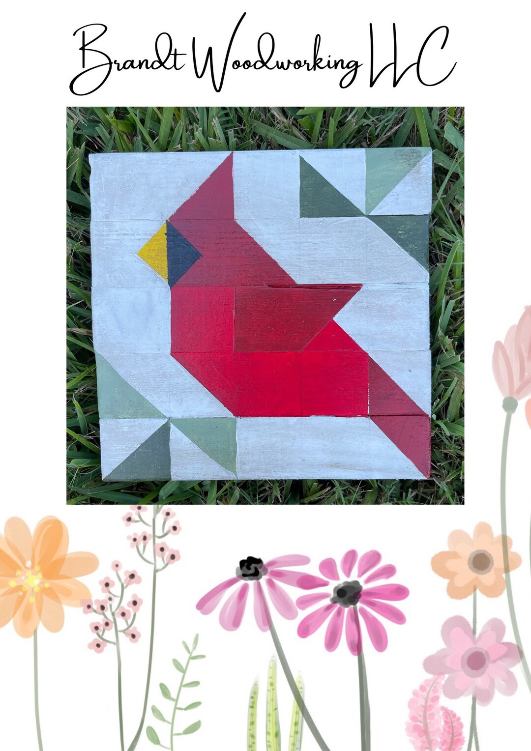 Cardinal Barn Quilt Hand Painted 8 X 8 - Etsy