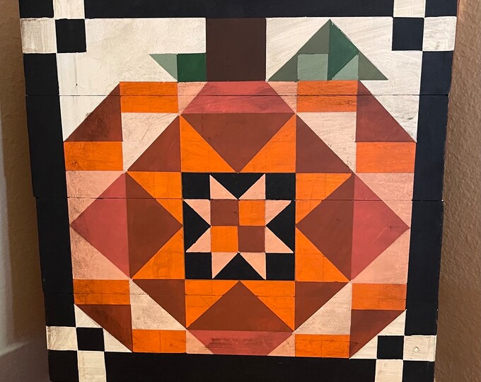 Pumpkin Barn Quilt Hand Painted Fall Decor Antiqued - Etsy