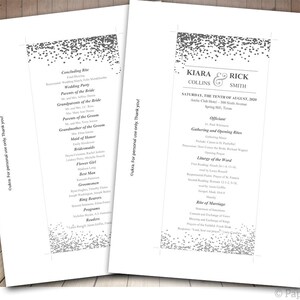 Silver Wedding Program Template,wedding Programs Instant Download ...