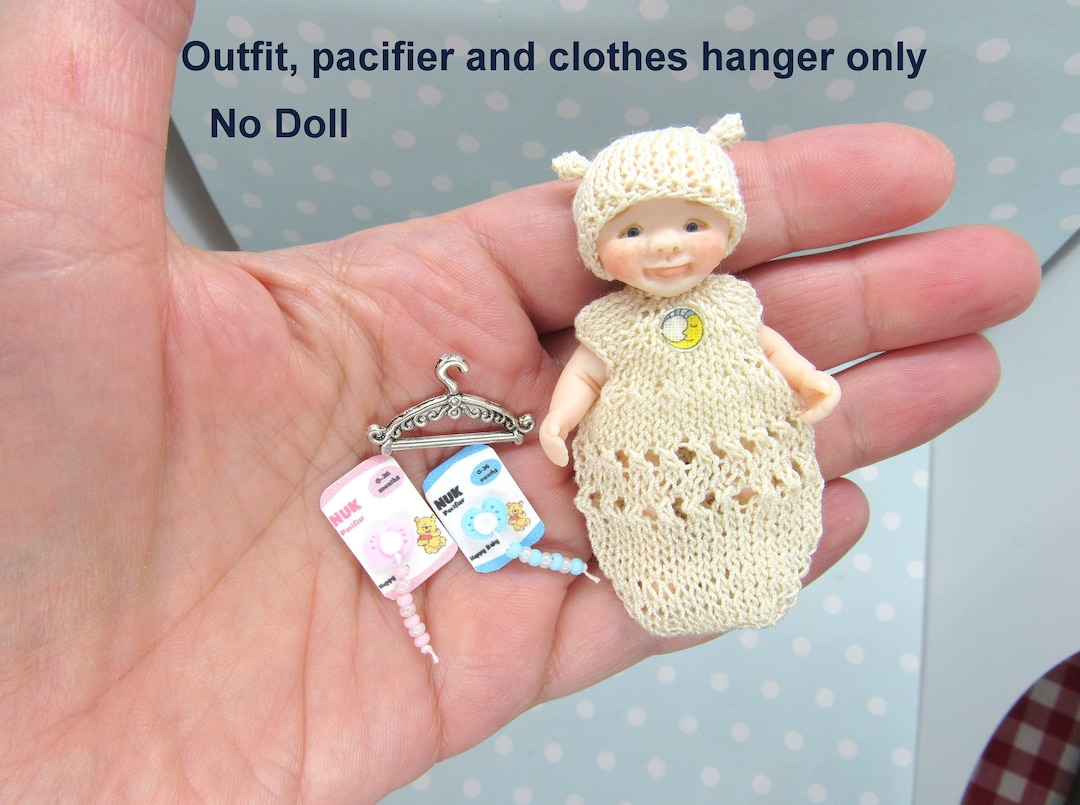 WEARABLE Miniature Sleeping Bag, Bonnet, Pacifier for OOAK Baby Doll 4 ...