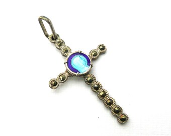Blue Enamel Cross | Etsy