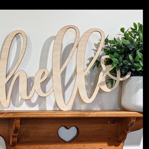 Hello Sign Laser Cut Wood Word Sign Unfinished - Etsy