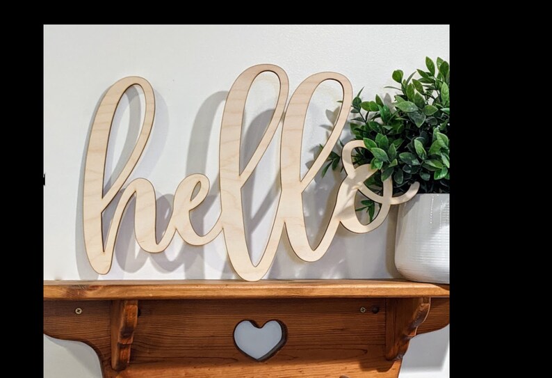 Hello Sign Laser Cut Wood Word Sign Unfinished - Etsy
