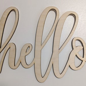 Hello Sign Laser Cut Wood Word Sign Unfinished - Etsy
