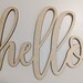 Hello Sign Laser Cut Wood Word Sign Unfinished - Etsy