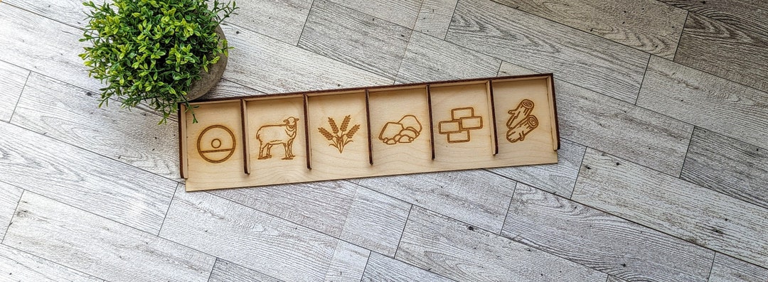 Wood Catan Resource and Development Card Tray, Laser Etched - Etsy
