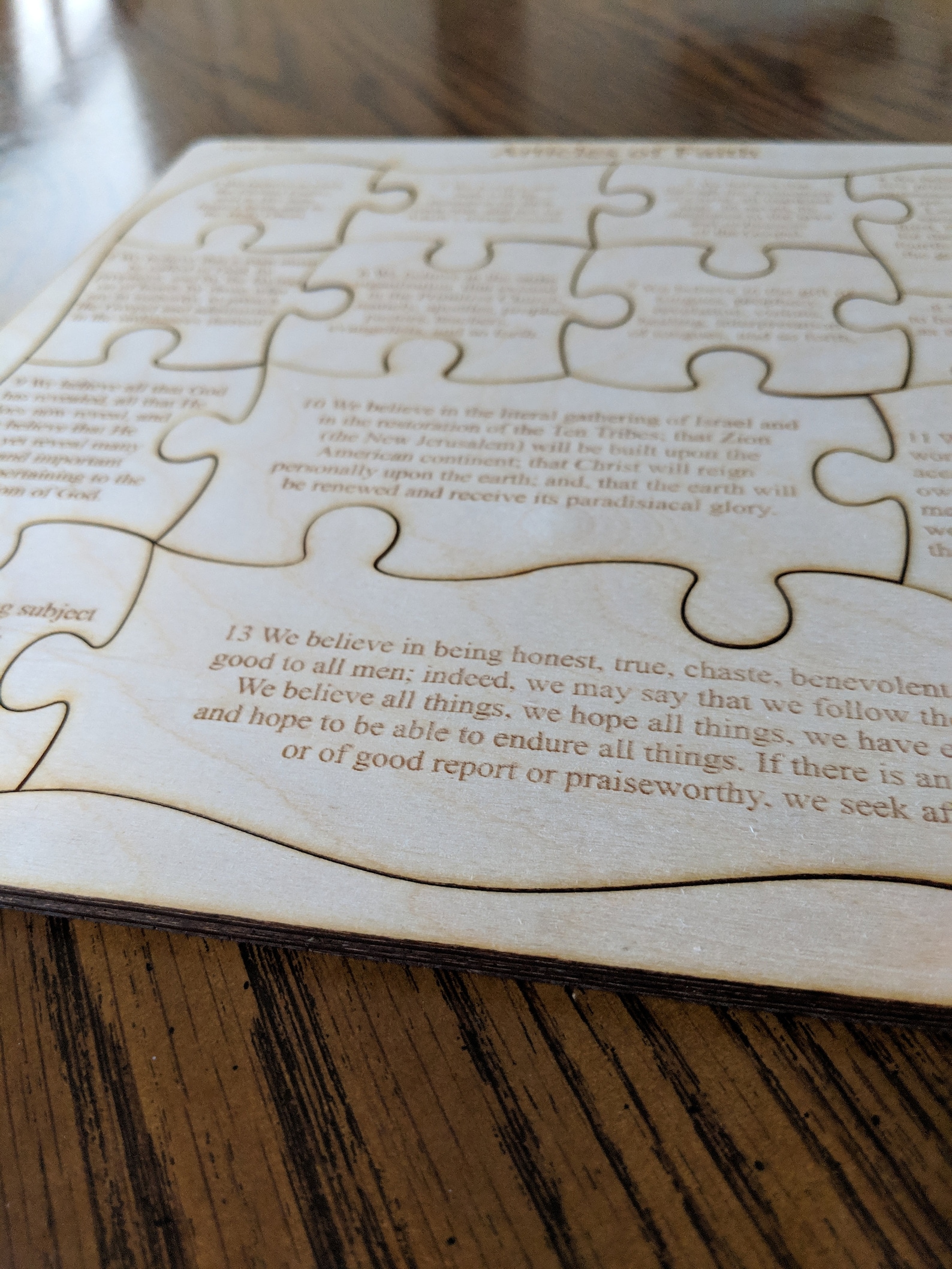 LDS Articles of Faith Wooden Puzzle - Etsy