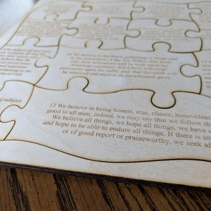 LDS Articles of Faith Wooden Puzzle - Etsy