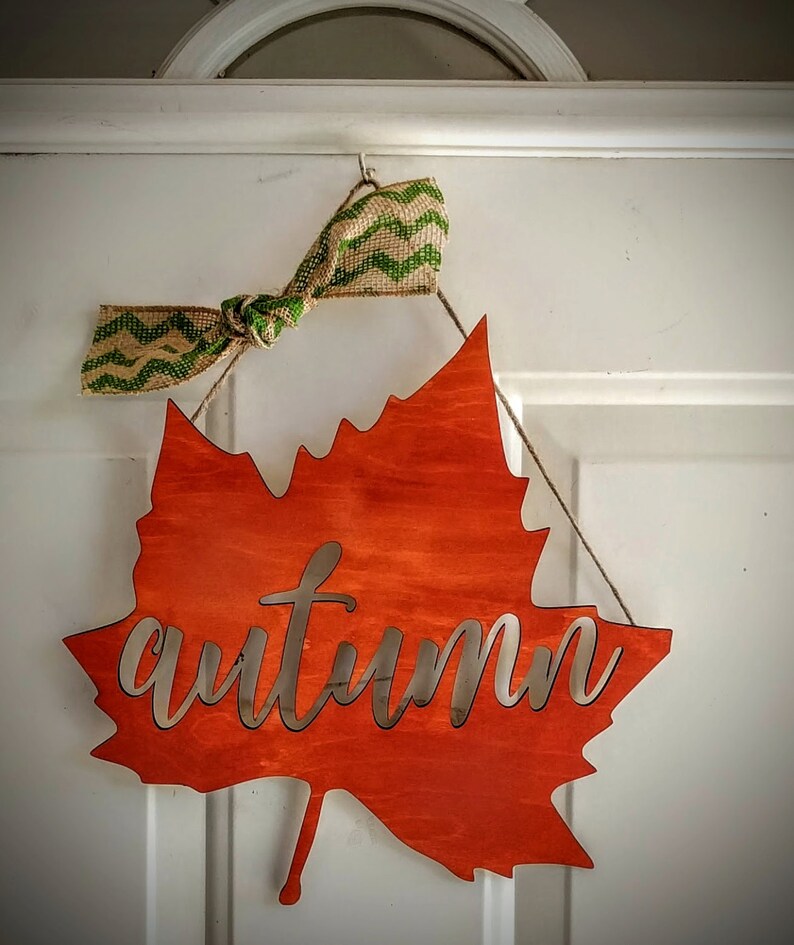 Autumn Leaf With Autumn Word Unfinished Wood Sign - Etsy