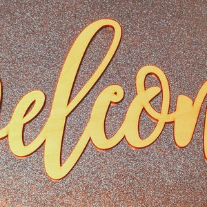 Welcome Laser Cut Cursive Word Sign for Wall Decor Unfinished - Etsy