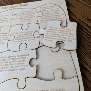 LDS Articles of Faith Wooden Puzzle - Etsy