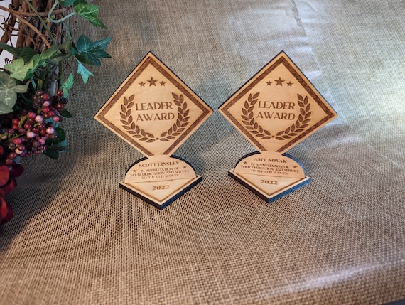 Wood Leader Award Laser Engraved Personalized - Etsy
