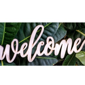 Welcome Laser Cut Cursive Word Sign for Wall Decor Unfinished - Etsy