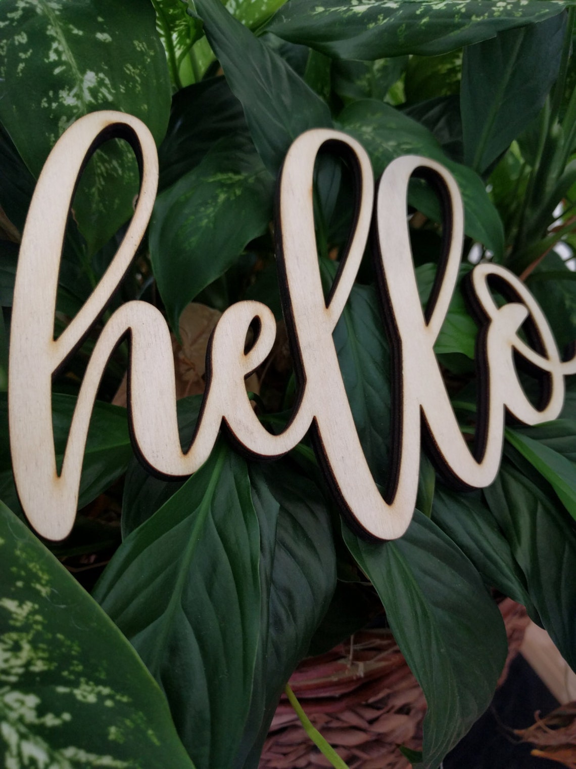 Hello Sign Laser Cut Wood Word Sign Unfinished | Etsy