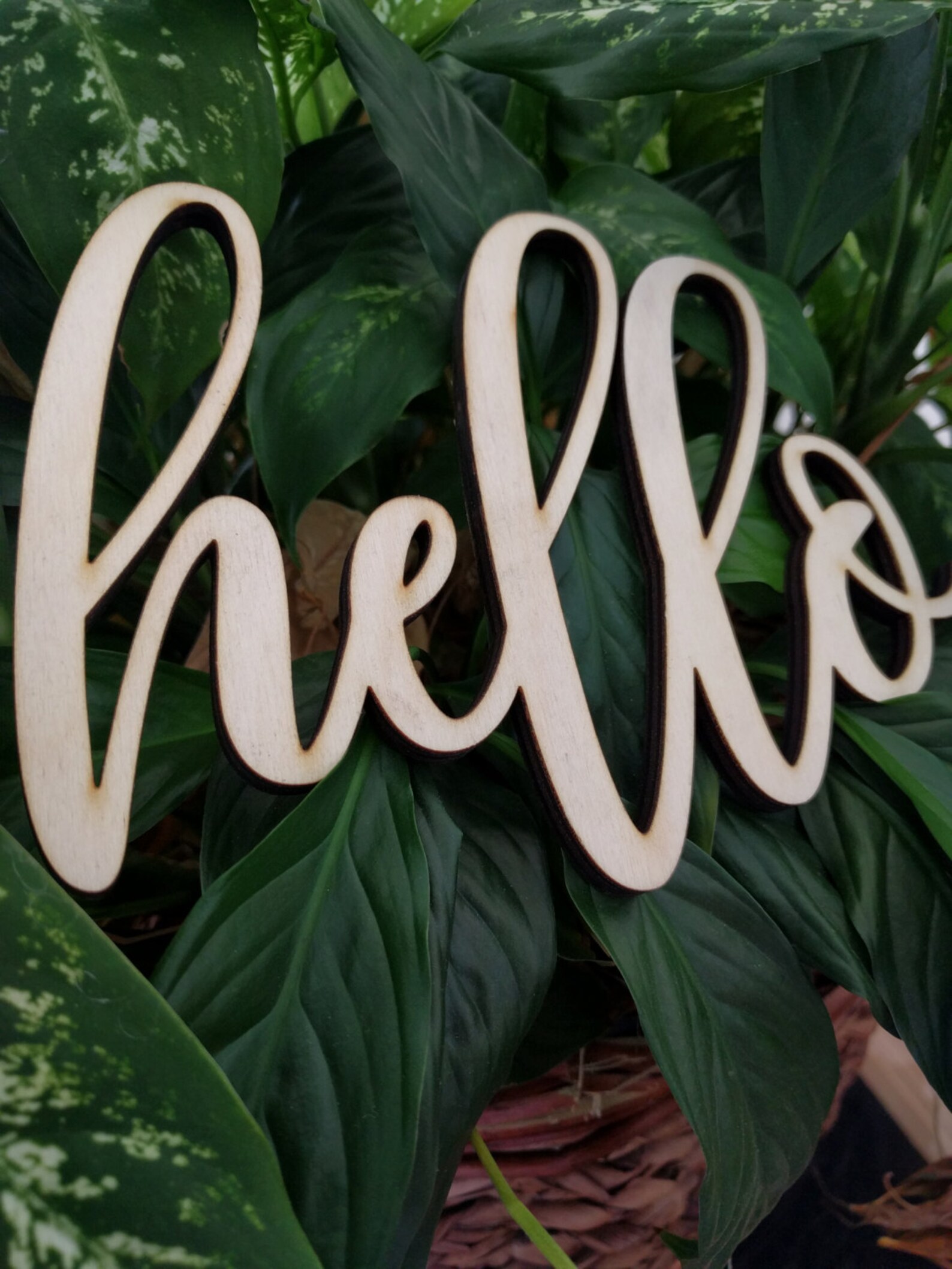 Hello Sign Laser Cut Wood Word Sign Unfinished | Etsy