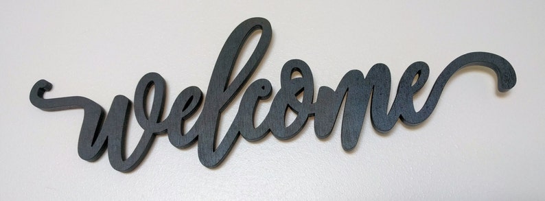 Welcome Laser Cut Cursive Word Sign for Wall Decor Unfinished - Etsy