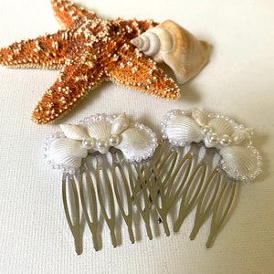 Seashell Combs Set Beach Theme Wedding Hair Accessory Bridesmaids ...