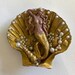 Tan Mermaid Ornament: Handmade Gold Seashell With Pearls, Beach ...
