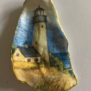 Oyster Shell Lighthouse Decoupage Ring Dish Lighthouse - Etsy