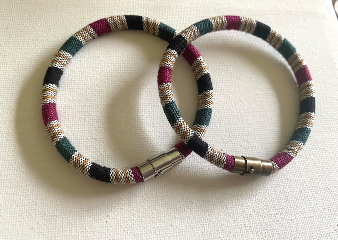 Evergreen Berry Bracelet Multi Color Embroidered Pattern Unisex Cloth ...