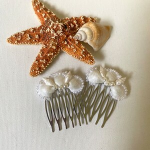 Seashell Combs Set Beach Theme Wedding Hair Accessory Bridesmaids ...