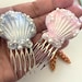 Seashell Hair Comb, Natural Shells, Painted, Pearls, Pink or Blue ...