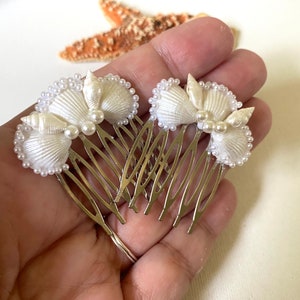 Seashell Combs Set Beach Theme Wedding Hair Accessory Bridesmaids ...