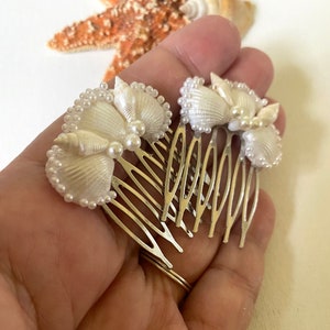 Seashell Combs Set Beach Theme Wedding Hair Accessory Bridesmaids ...