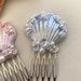 Seashell Hair Comb, Natural Shells, Painted, Pearls, Pink or Blue ...