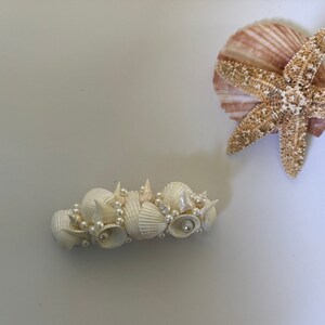 Mermaid Hair Barrette Seashells, Shark Teeth, Pearls, Embellished Hand ...