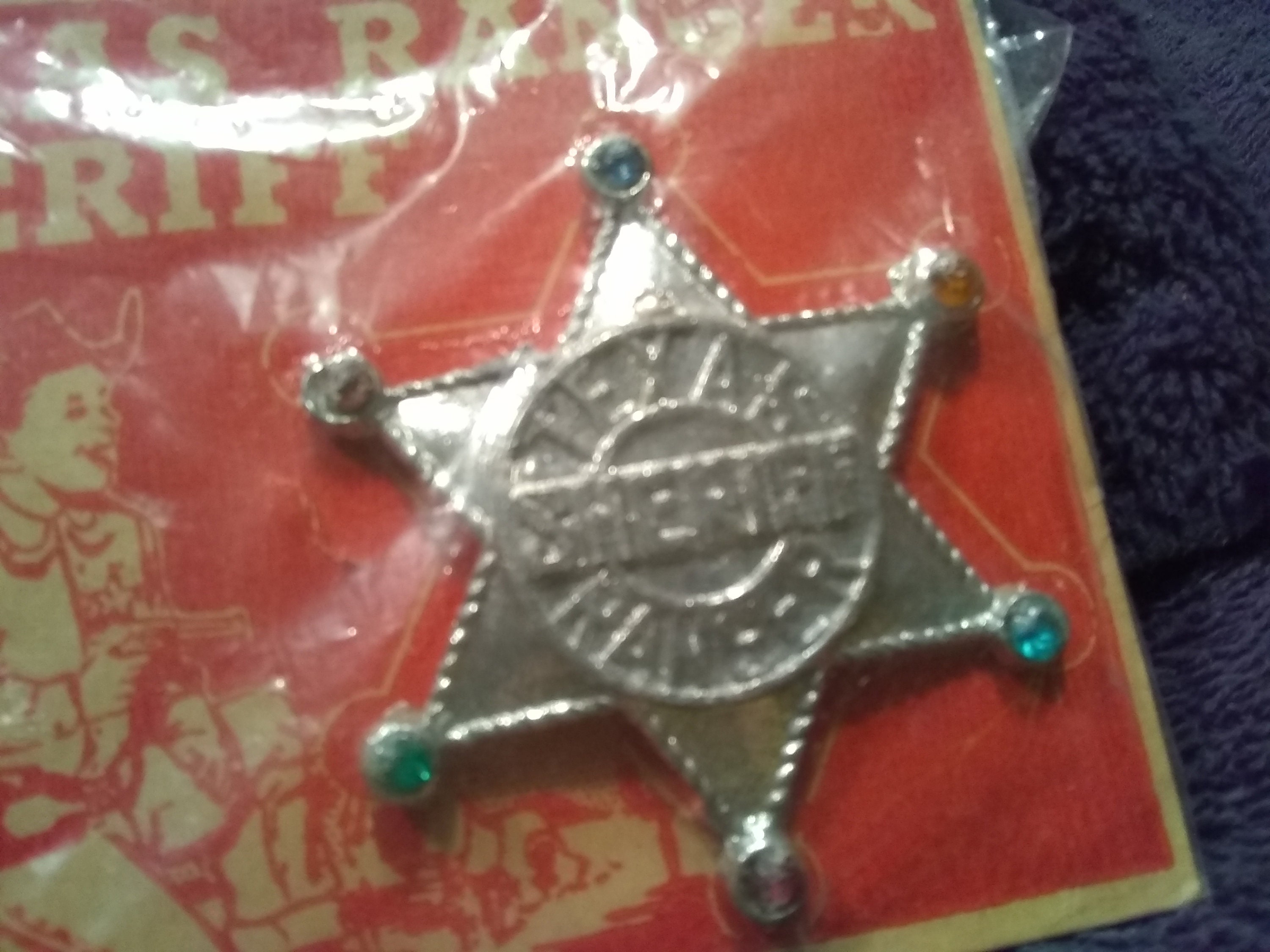 Texas Ranger Jeweled Star Badge - on Card - Very Nice ! - Etsy