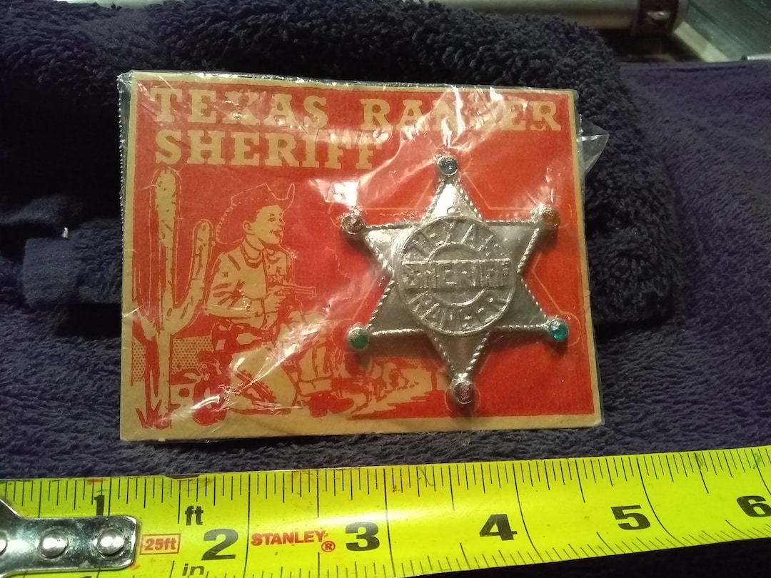 Texas Ranger Jeweled Star Badge - on Card - Very Nice ! - Etsy