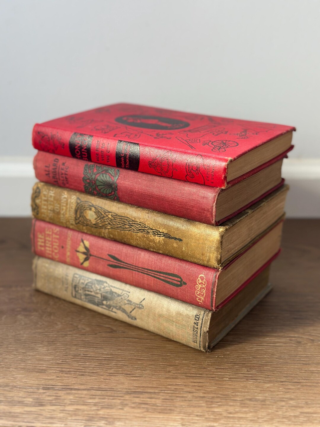 Antique Red & Gold Illustrated Books (1890s–1920s) – Choose Your Book ...