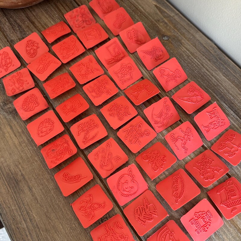 Red Rubber Stamps - Etsy