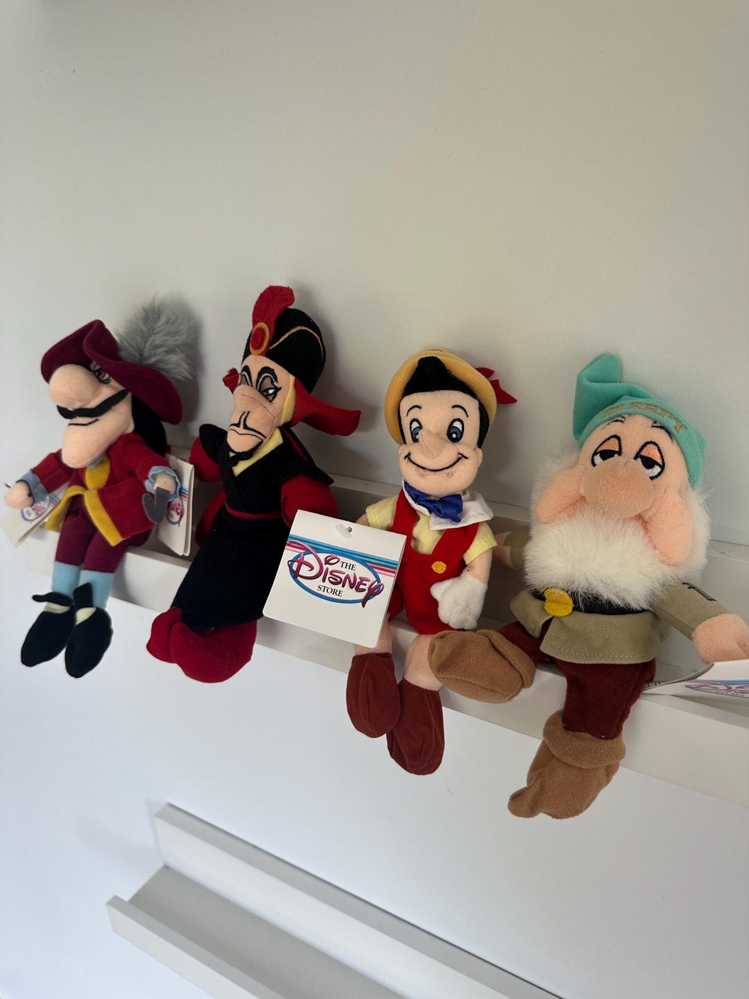 Vintage Disney Store Plush – Jafar, Pinocchio, Captain Hook, Sleepy - Etsy