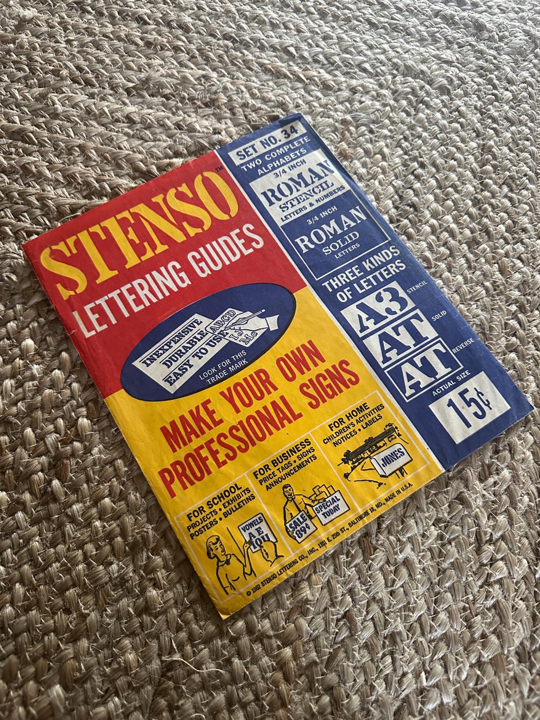Vintage 1952 Stenso Lettering Guide Set – Roman Stencil Alphabet - Etsy