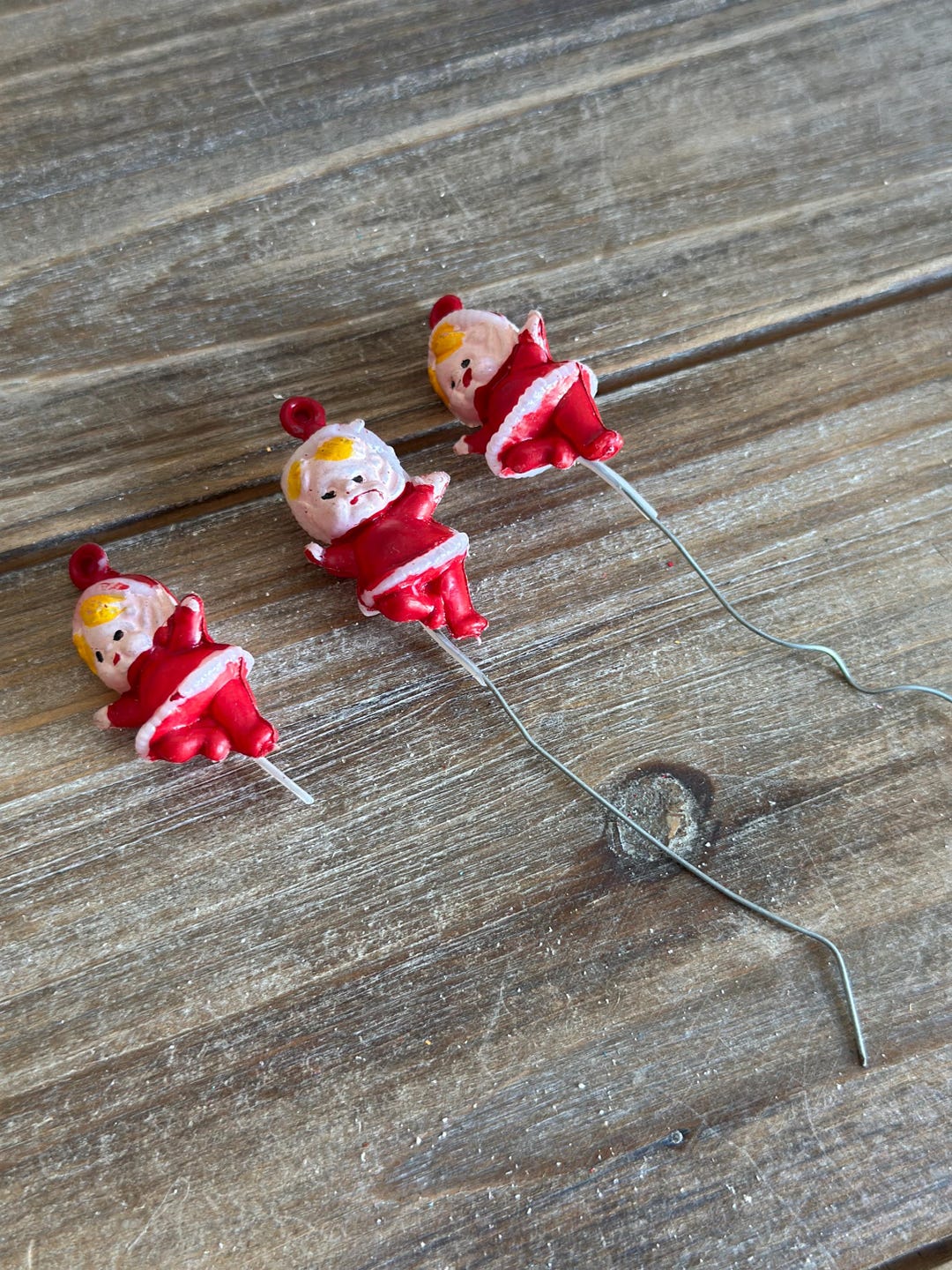 Vintage Santa Picks – Mid Century Plastic Christmas Decorations, Made ...