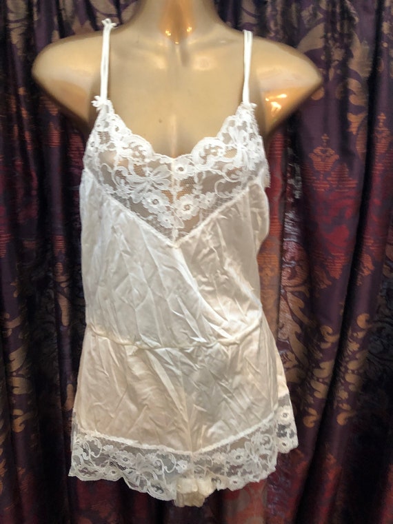 Vintage Ivory Satin and Lace All in One Body teddy. Perfect | Etsy